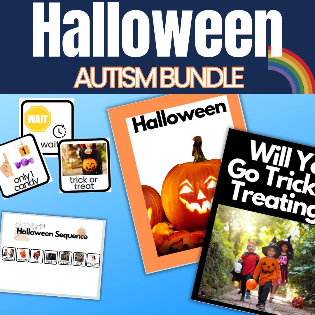 Halloween Social Story & Trick or Treat Cards Bundle Ideal for ...