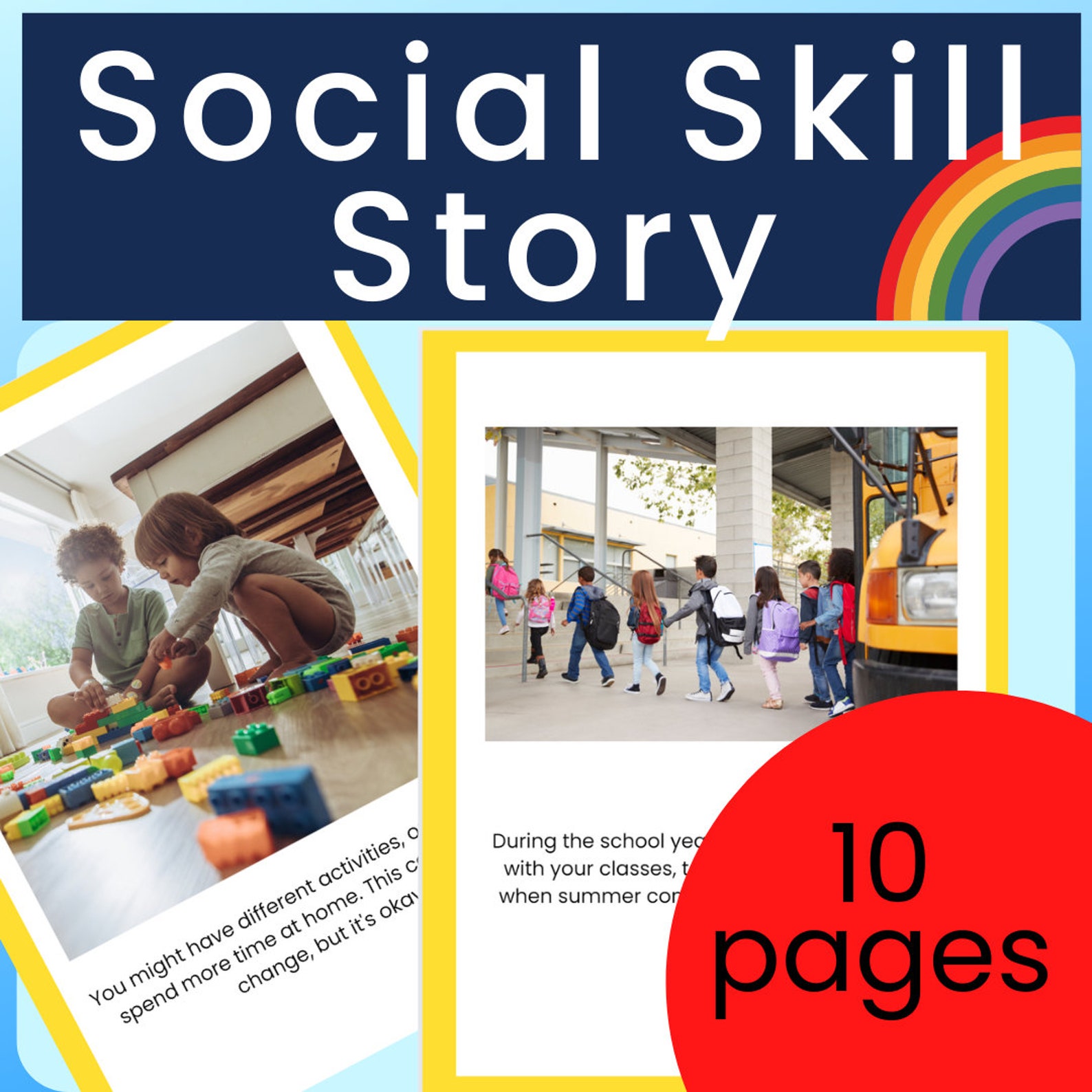 Summer Autism Visual Schedule & Social Skills Story Bundle Summer ...