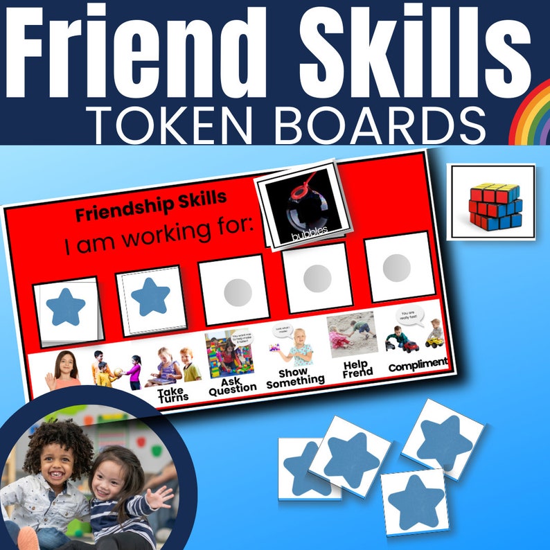 Friendship Skills Token Boards Autism Positive Behavioral Support With ...