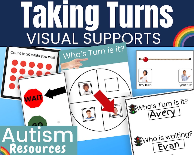 Taking Turns Autism Visual Supports to Teach Turn Taking - Etsy