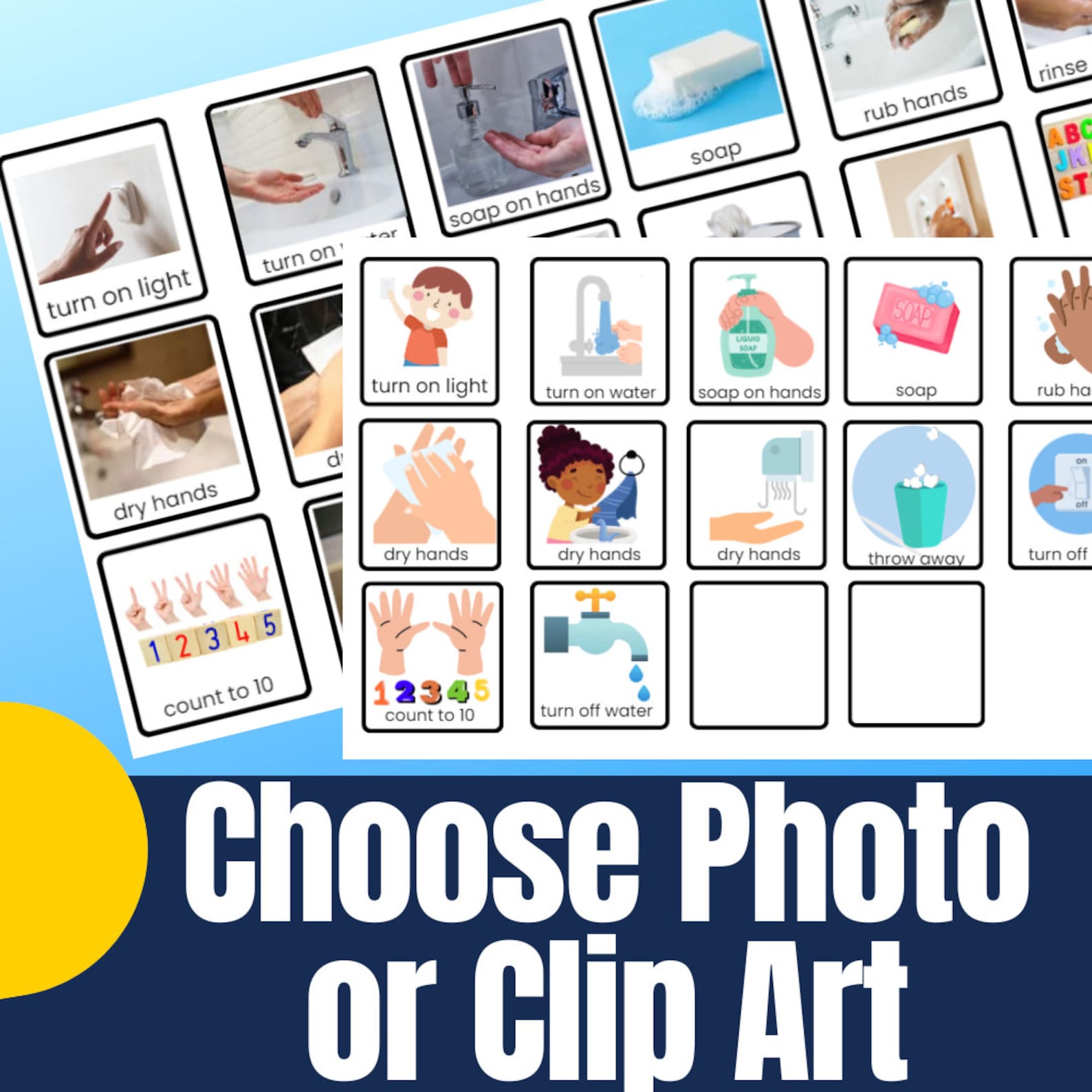 Washing Hands Visual Schedule for Autism & Special Education - Etsy