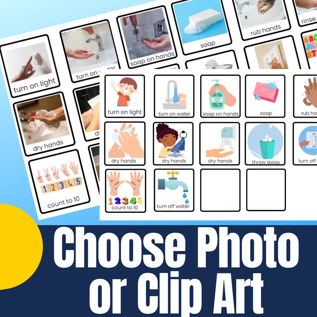 Washing Hands Visual Schedule for Autism & Special Education - Etsy