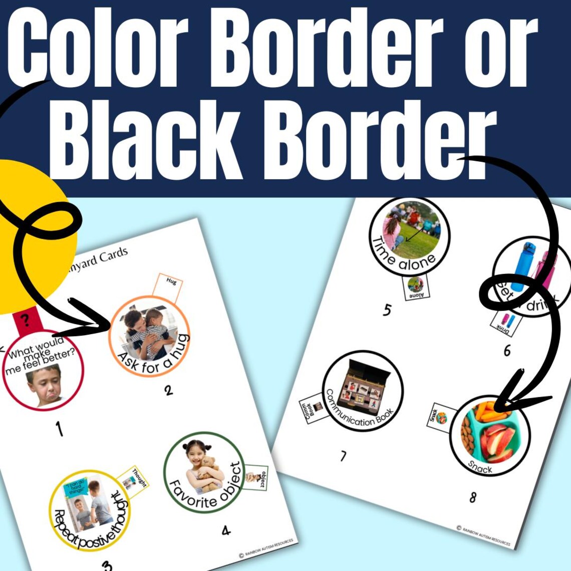 Coping Skills Cards for Lanyard Autism Visuals for Anxiety and ...