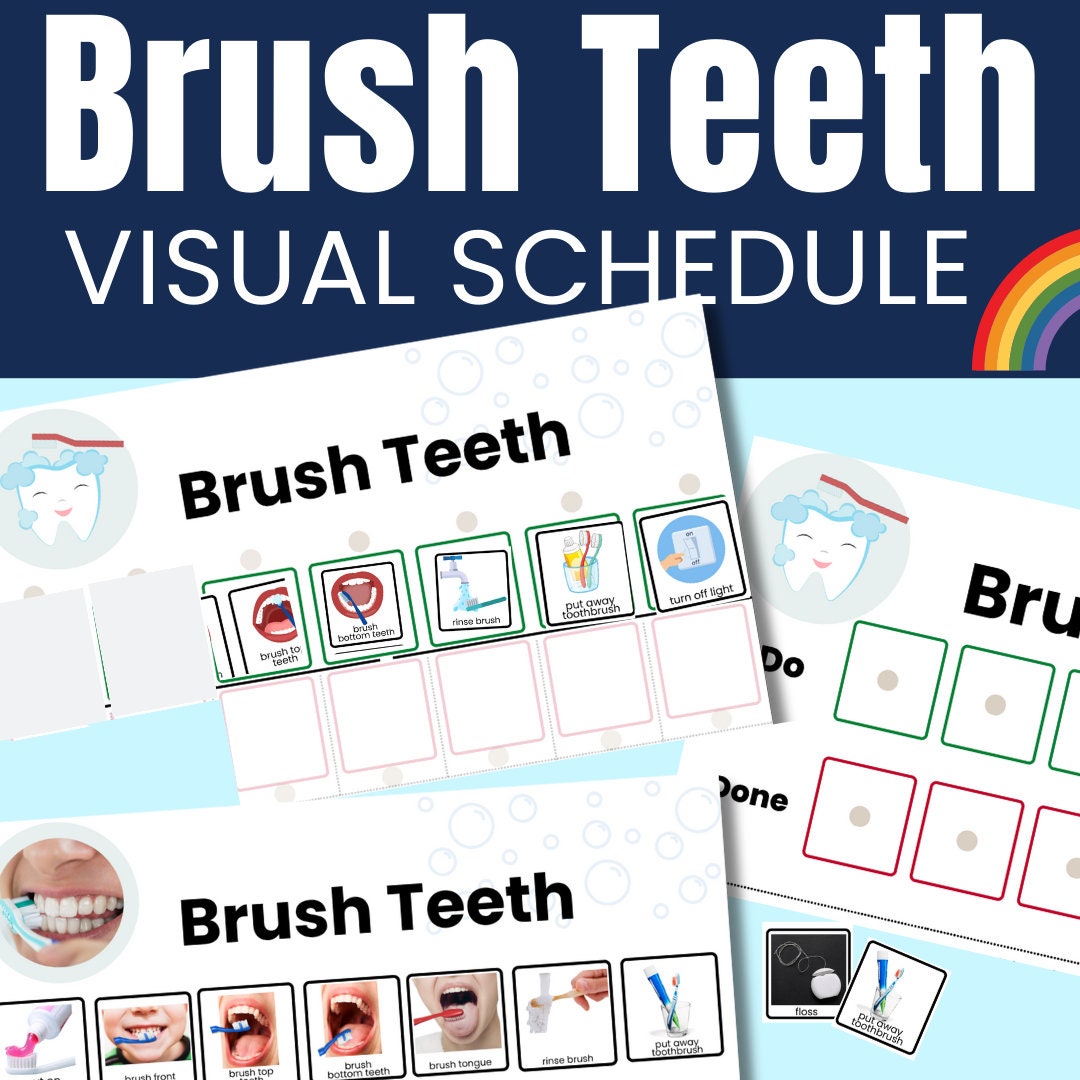 Brushing Teeth Visual Schedule Toothbrushing Steps Autism Visual ...