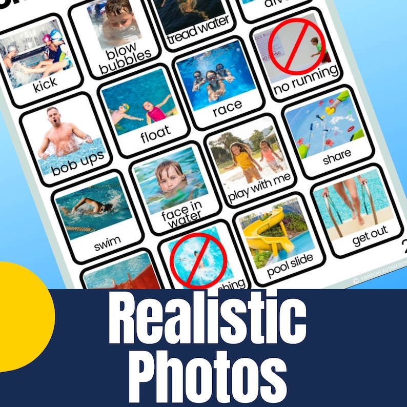 Swimming PECS Style Communication Cards for Swim Class Pool or Lake ...