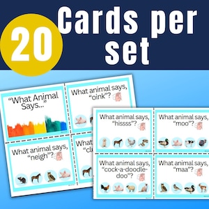 ABLLS-R H4 Animal Sounds | Intraverbal Task Cards & Animal Matching ...