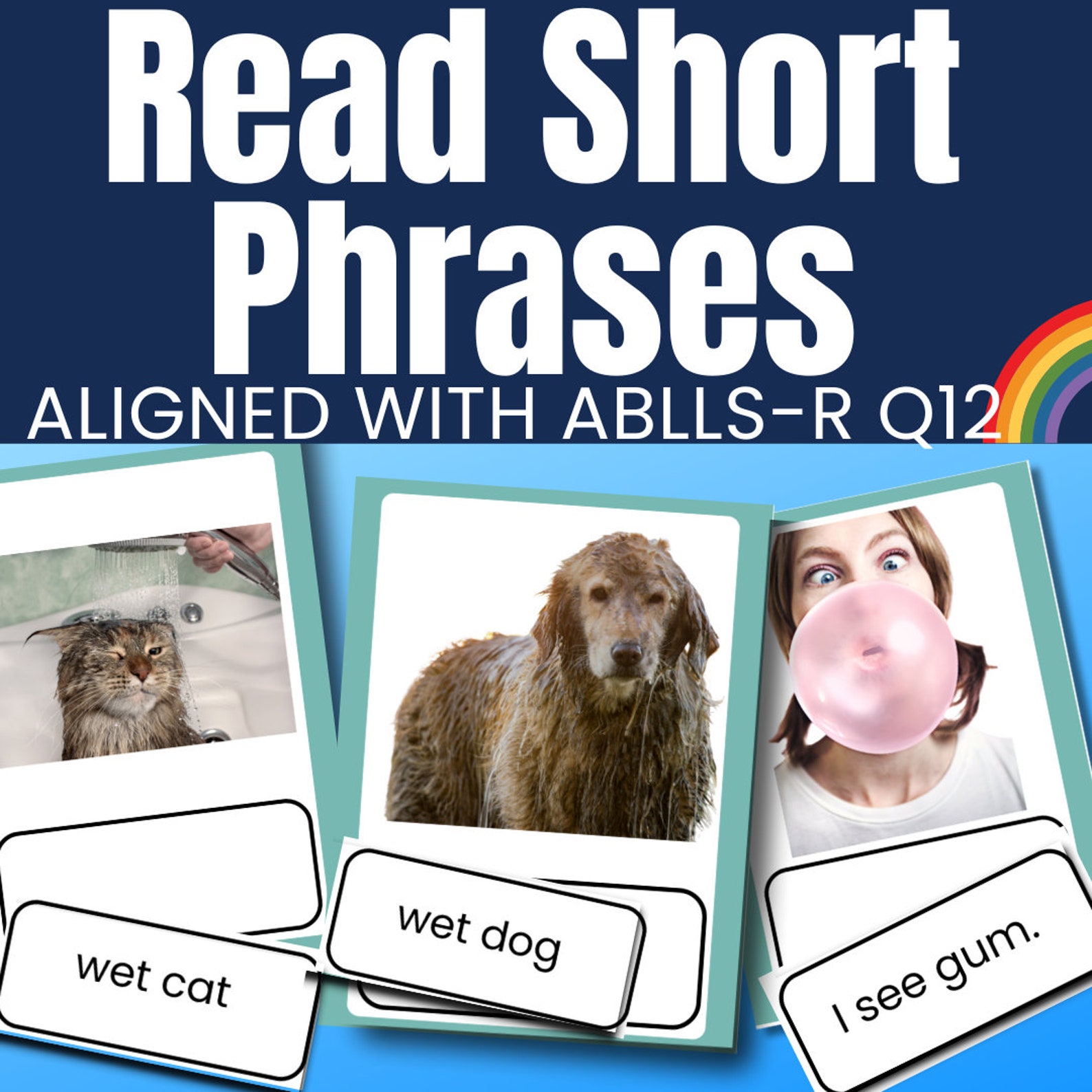 Read Short Phrases or Small Groups of Words Photo Cards Aligned With ...