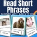 Read Short Phrases or Small Groups of Words Photo Cards Aligned With ...