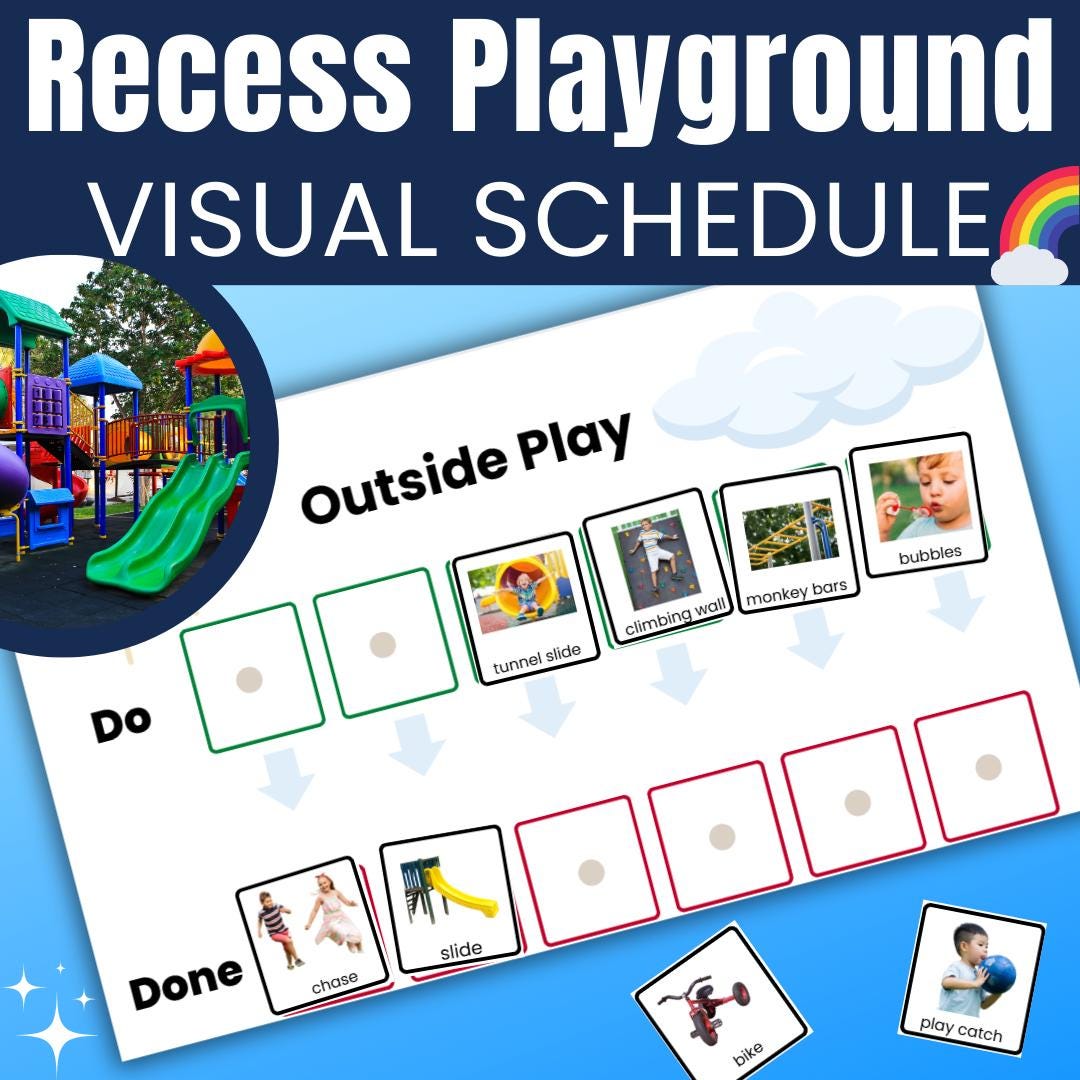 Playing Outside Autism Visual Schedule for Recess or Outdoor Play ...