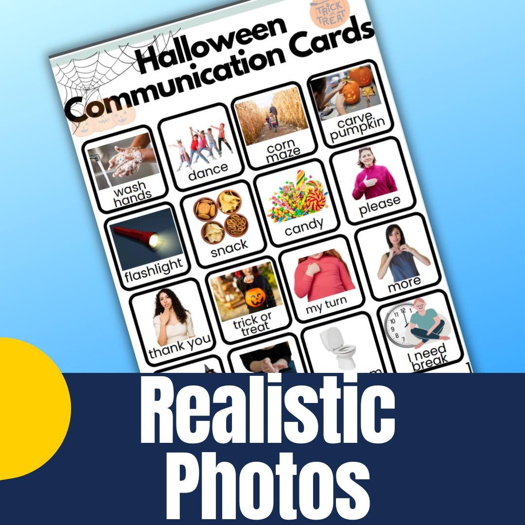 Halloween PECS Style Communication Cards & Trick or Treating Visual ...