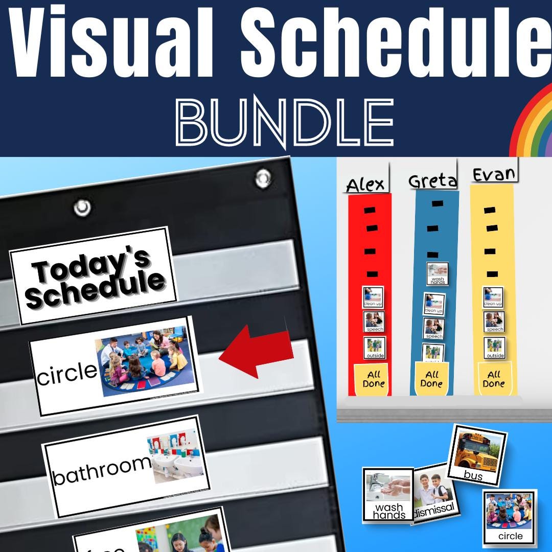 Autism Visual Schedules Bundle for Preschool & Special Education With ...