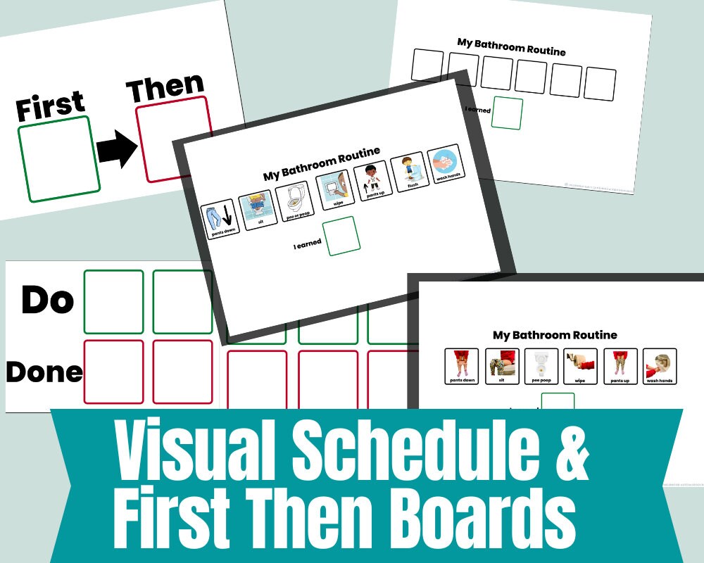 Autism Visual Support Bathroom Visual Schedule With Photos for Toilet ...