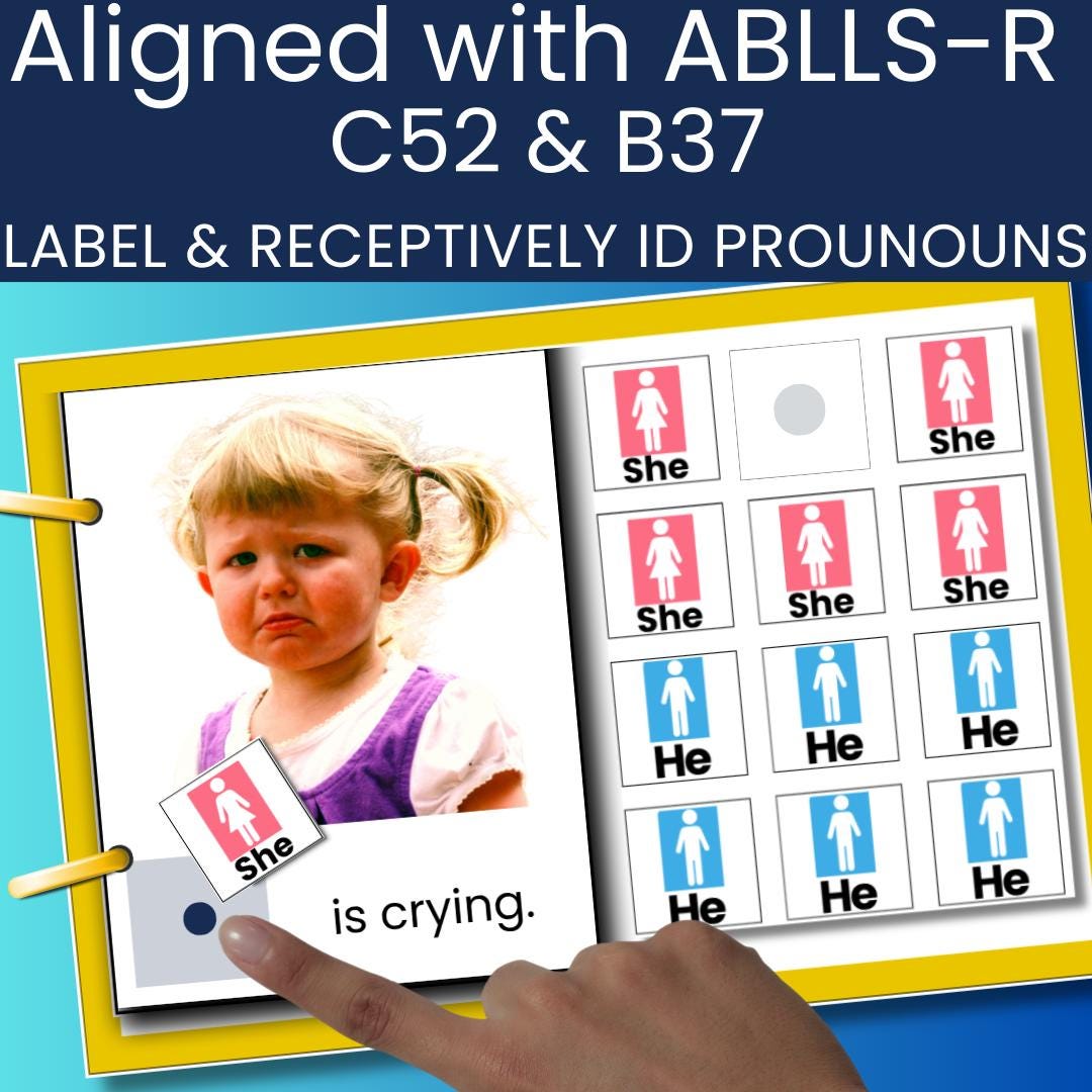Pronouns He & She Adapted Book Aligned W ABLLS-R C52 G37 Label and ID ...