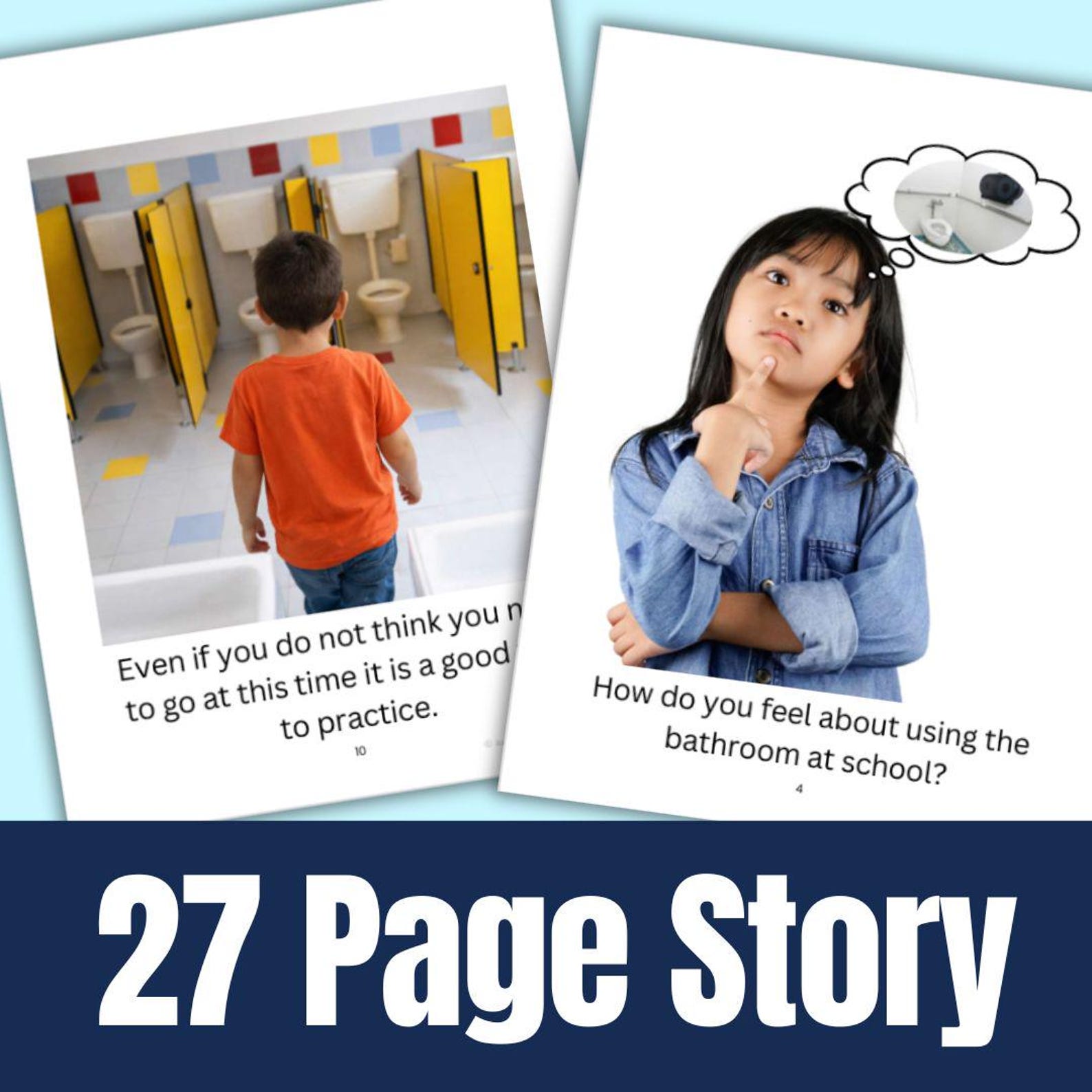 I Go to the Bathroom at School Autism Toilet Training Social Story ...