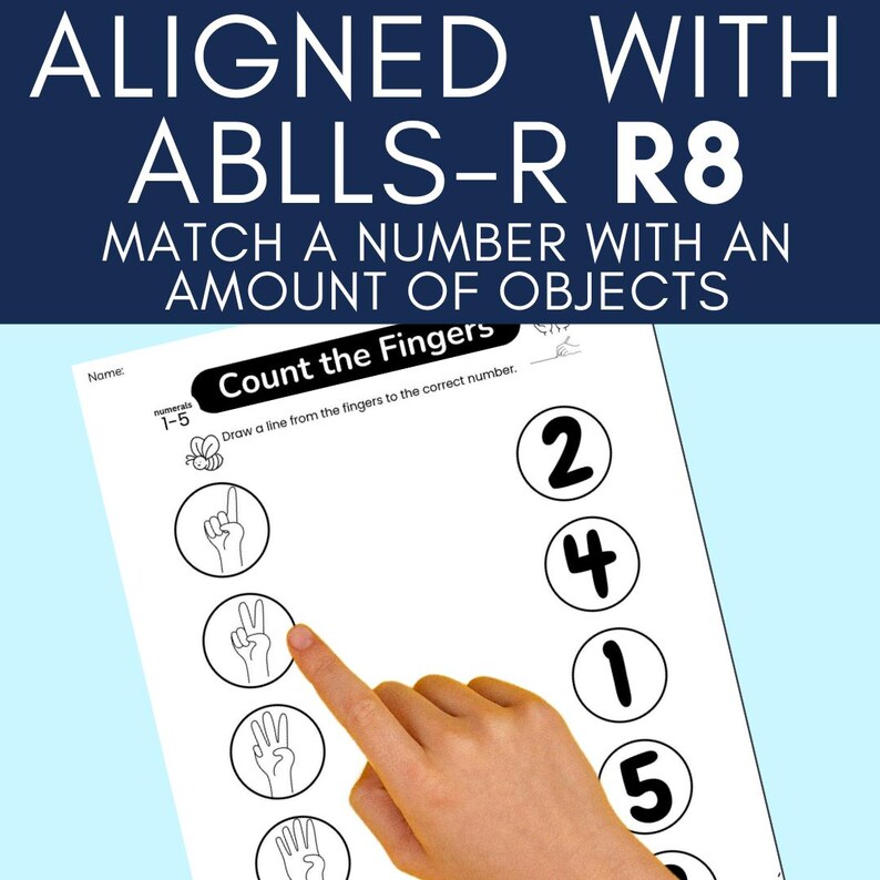 Counting 1-10 Worksheets Al With ABLLS R8 Match a Number to an Amount ...