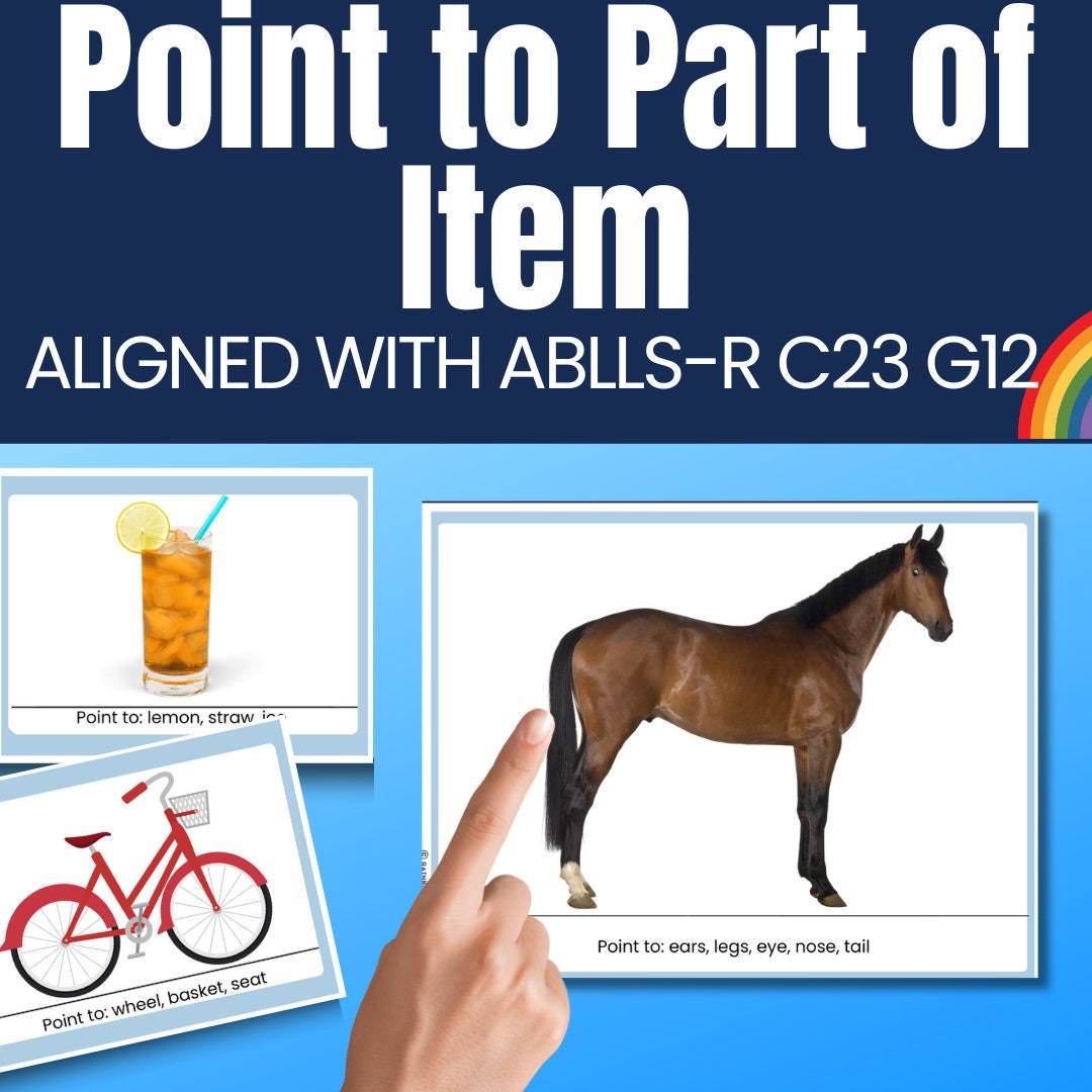 Point to or Label Parts of an Item Photo Picture Cards Autism ABA ...