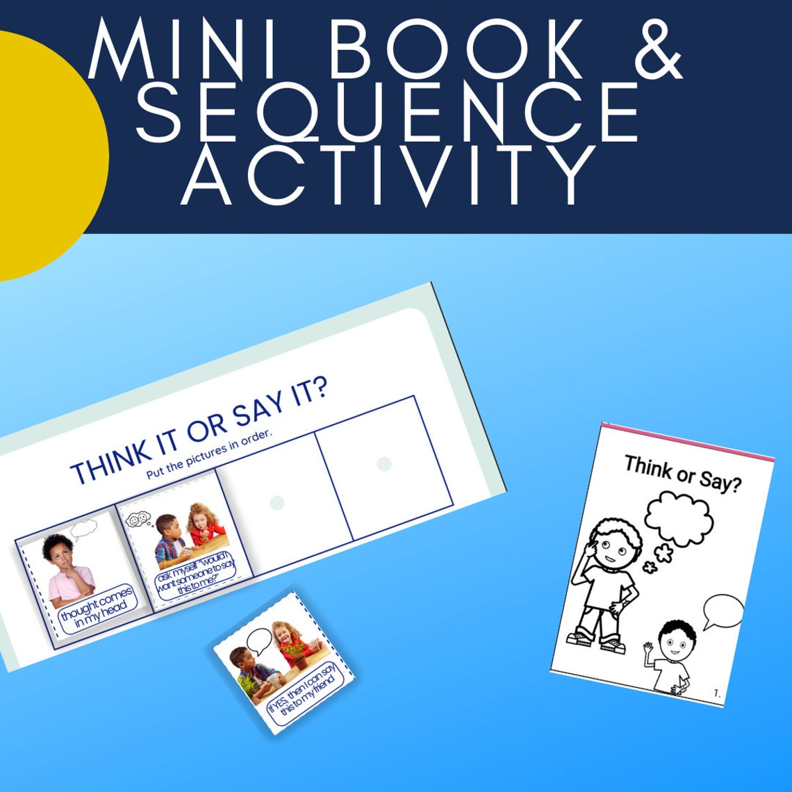 Say It or Think It Social Filter Autism Bundle Activities & Story - Etsy