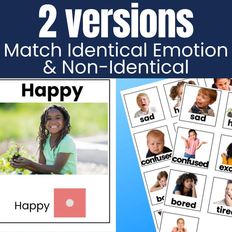 Match Emotions & Feelings – Adapted Interactive Book Aligned With ABLLS ...