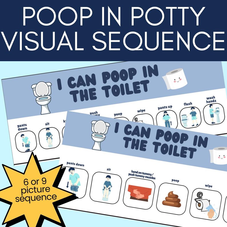 Autism Potty Training Visual Supports: Poop in Toilet Schedule (digital ...