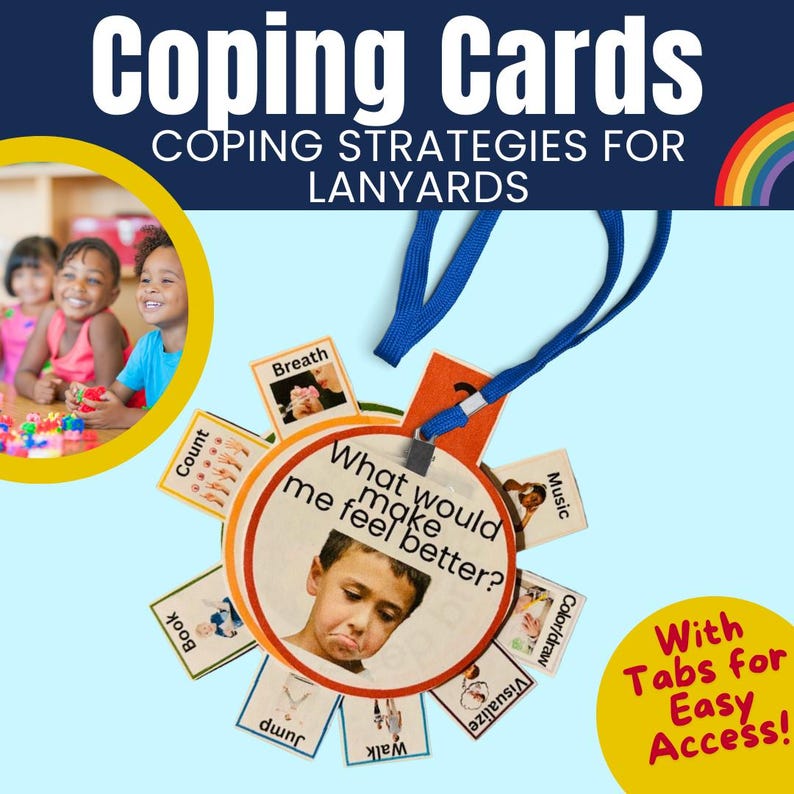 Autism Visual Support Lanyard Cards: Classroom Behavior & Calming ...