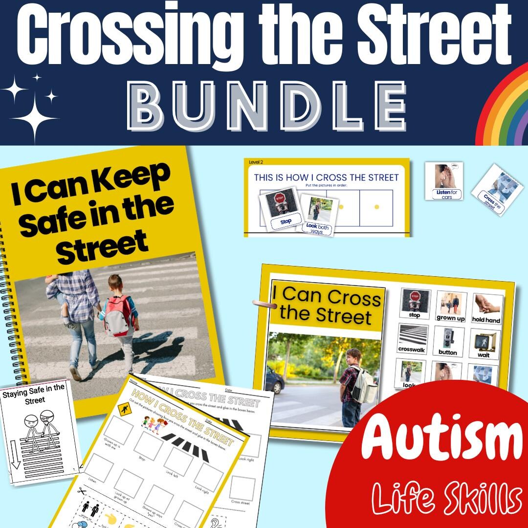 Crossing the Street Road Safety Bundle | Social Story, Adapted Book ...