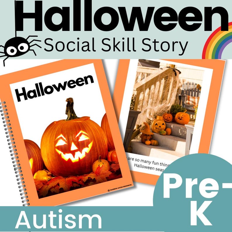 Preschool Autism Halloween Early Learner Bundle Halloween Social Story ...