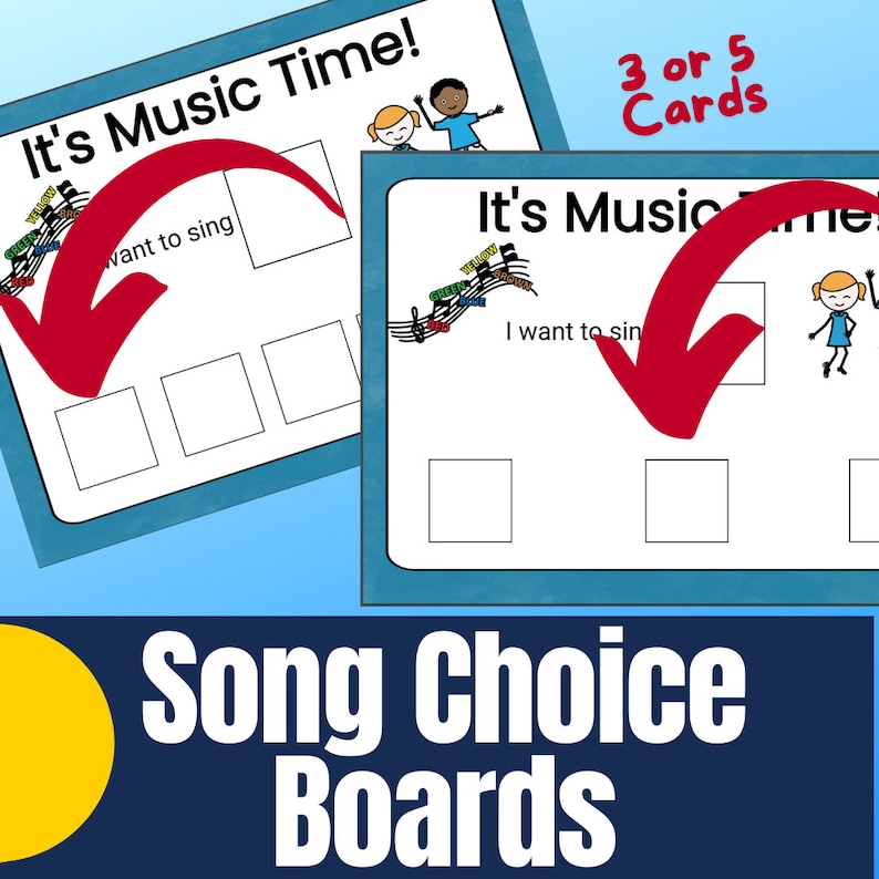 Preschool Speech Therapy Circle Time Song Choice Cards and Song Choice ...