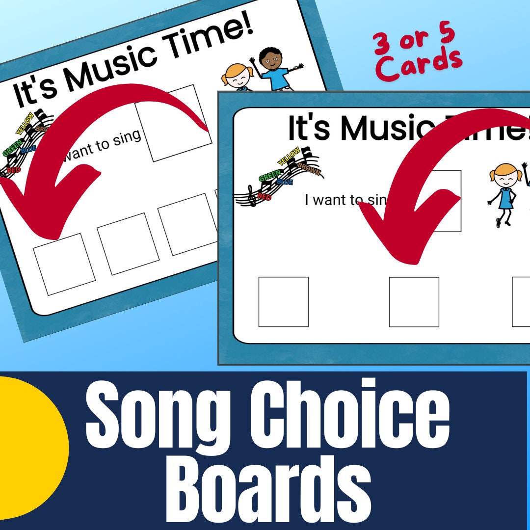 Preschool Speech Therapy Circle Time Song Choice Cards and Song Choice ...
