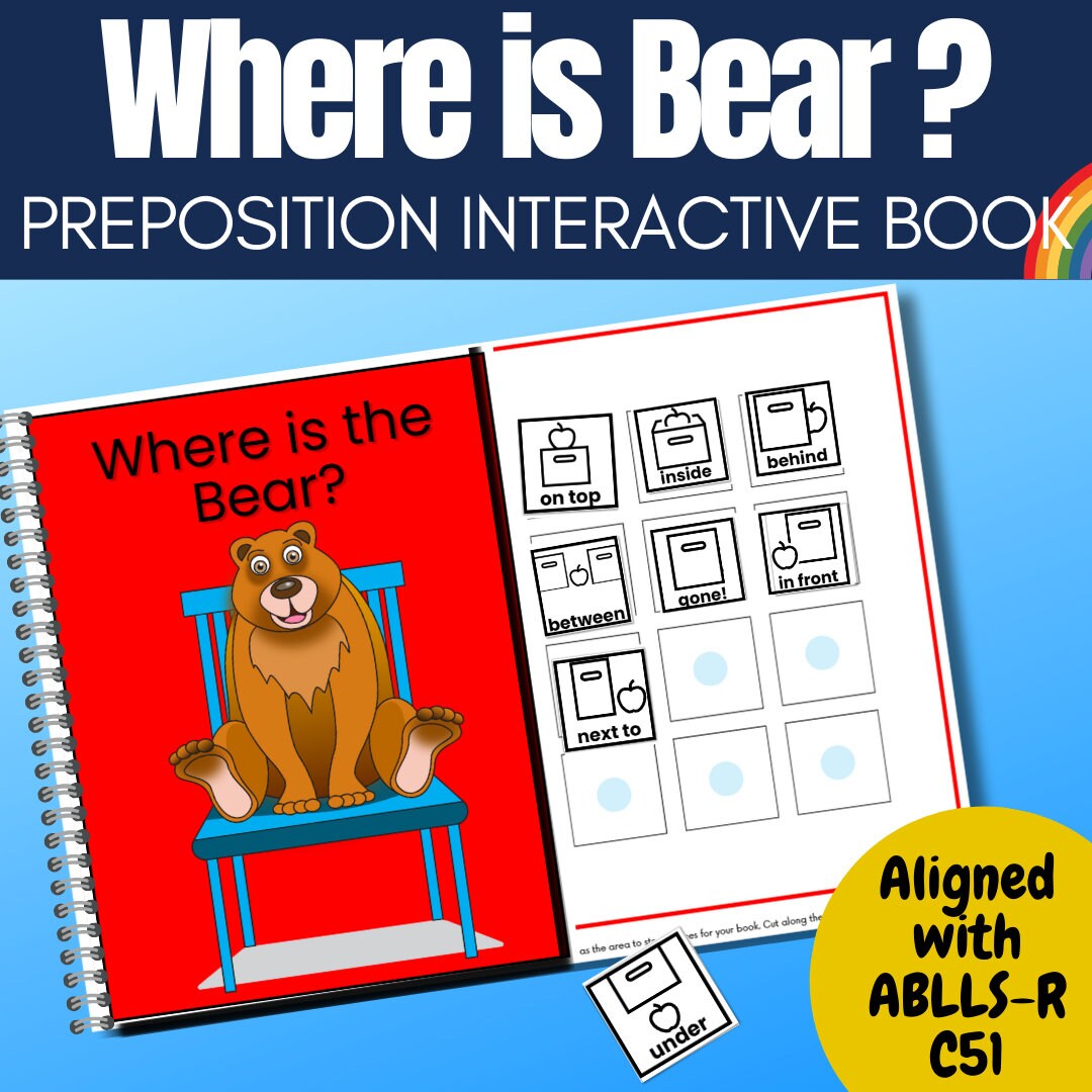 Where is Bear Preposition Interactive Book Adapted Book for Autism ...