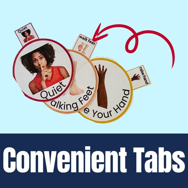 Editable Autism Lanyard Cards – Visual Cues for Behavior & Directions ...