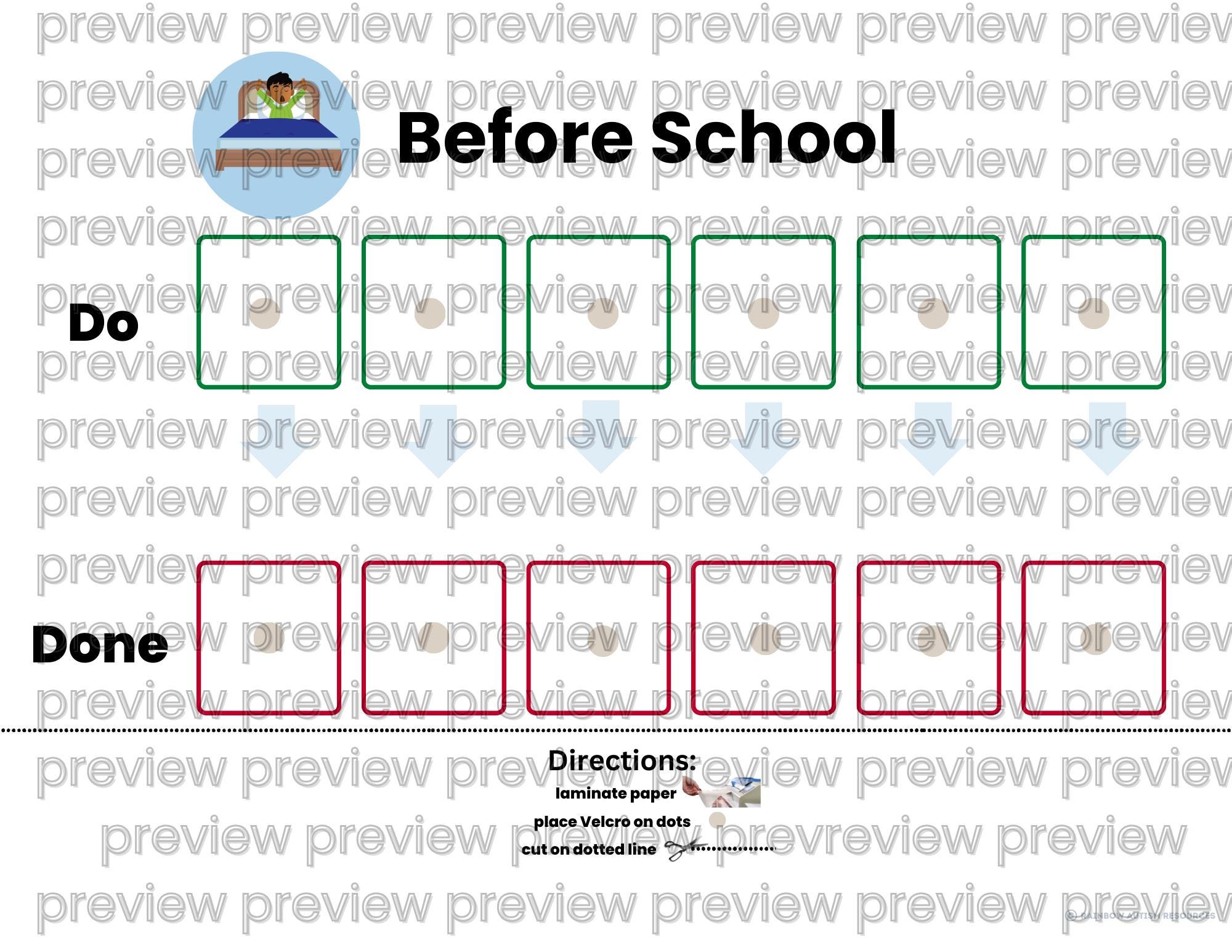Autism Visual Schedule for Before School and After School With Photos ...