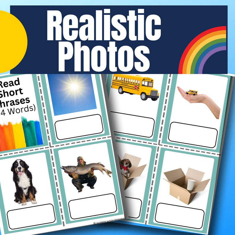 Read Short Phrases or Small Groups of Words Photo Cards Aligned With ...