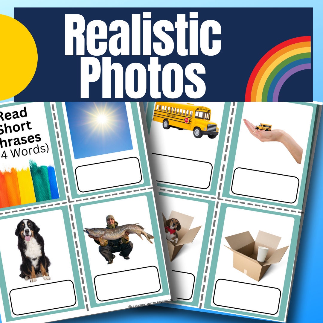 Read Short Phrases or Small Groups of Words Photo Cards Aligned With ...