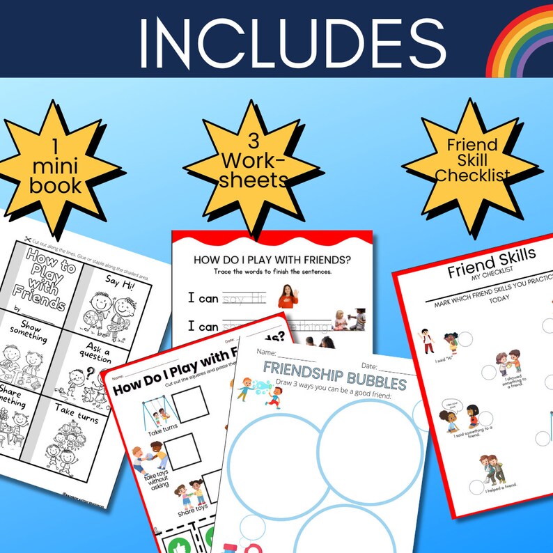 Autism Social Skills Worksheets: Friendship Checklist (SEL) - Etsy