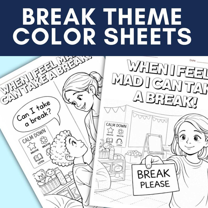 Asking for a Break When Upset Worksheets & Activities Autism Prek ...