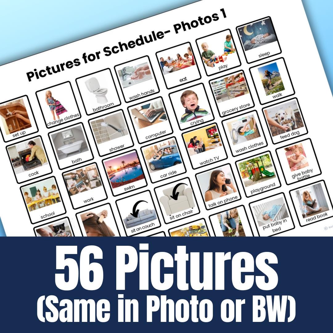 Dollhouse Visual Schedule Mini Activity Schedule for Autism Play Skills ...