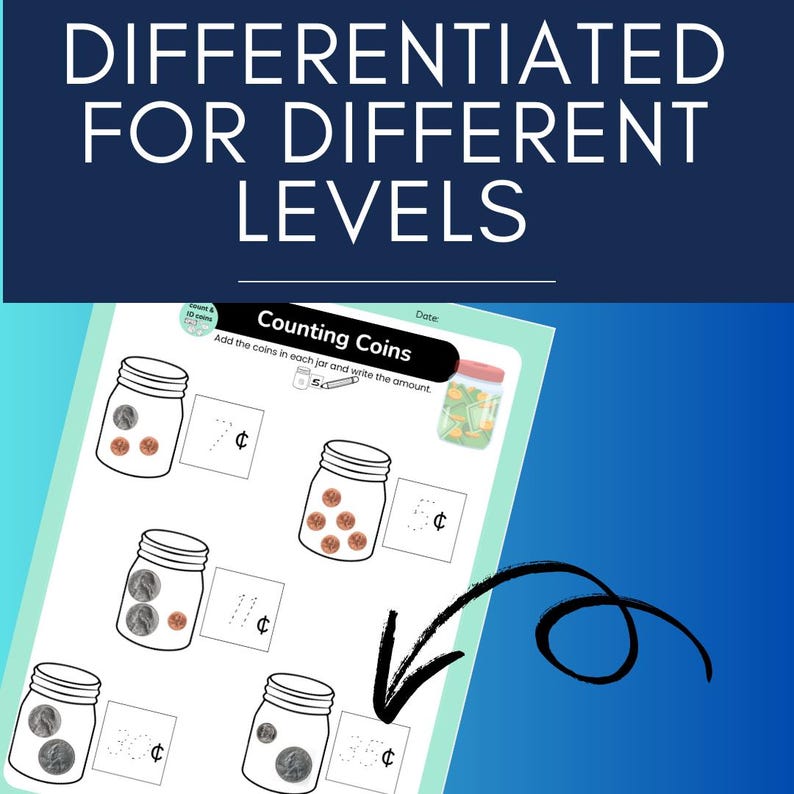 Money Worksheets ID Coins by Name & Value Count Coins Aligned With ...