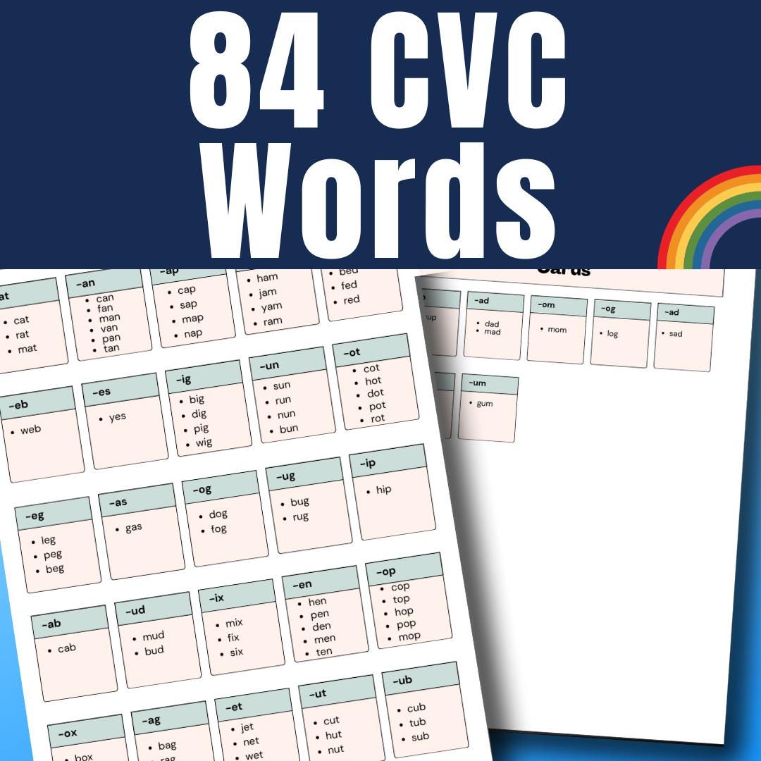 CVC Word to Picture Matching Photo Cards Autism Special Education ...