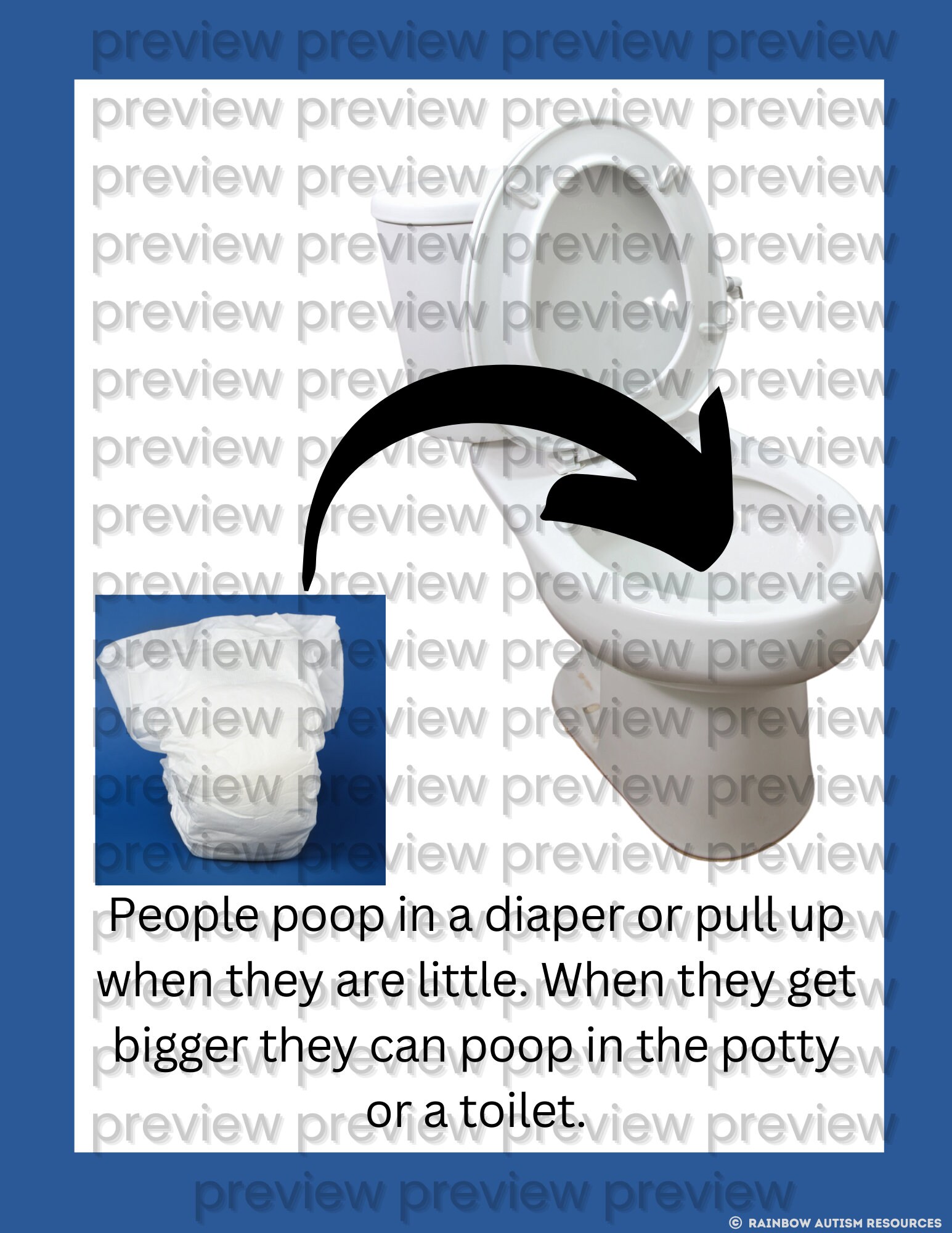 Poop Withholding Social Skills Story for Preschool Autism With Photos ...