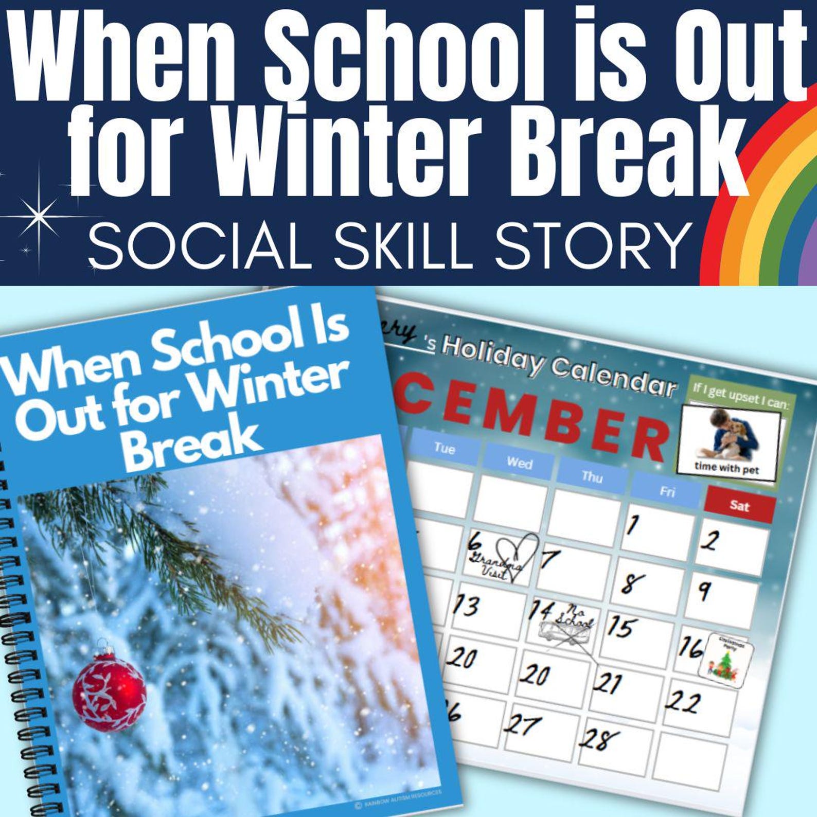 When School is Out for Winter Break Christmas Holiday Autism Social ...