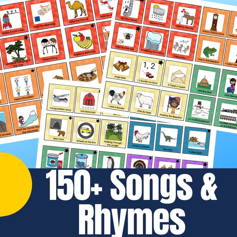 Preschool Speech Therapy Circle Time Song Choice Cards and Song Choice ...