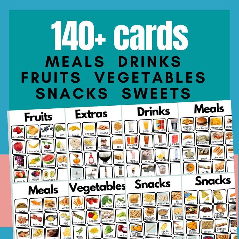 Food Picture Cards for Requesting Toddler Preschool Special Education ...