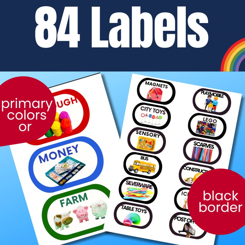 Editable Preschool Toy Bin Labels With Realistic Photos - Etsy