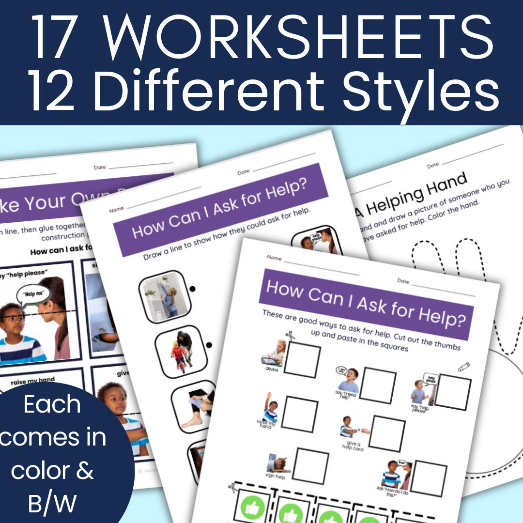 Asking for Help Worksheets & Activities Autism Preschool K Social ...