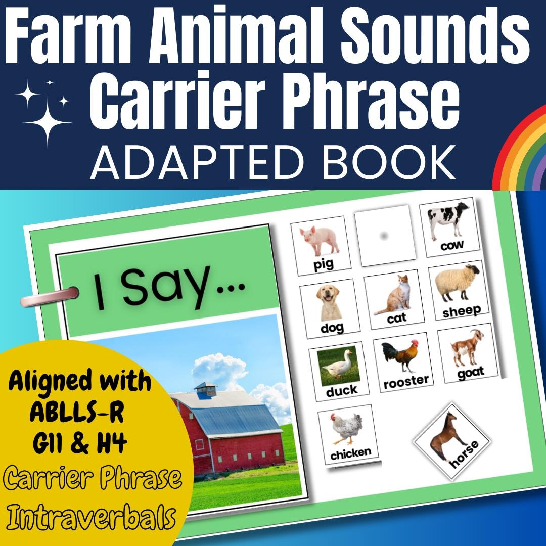 Farm Animal Sounds Adapted Book: Autism Ablls-r G11 H4 - Etsy UK