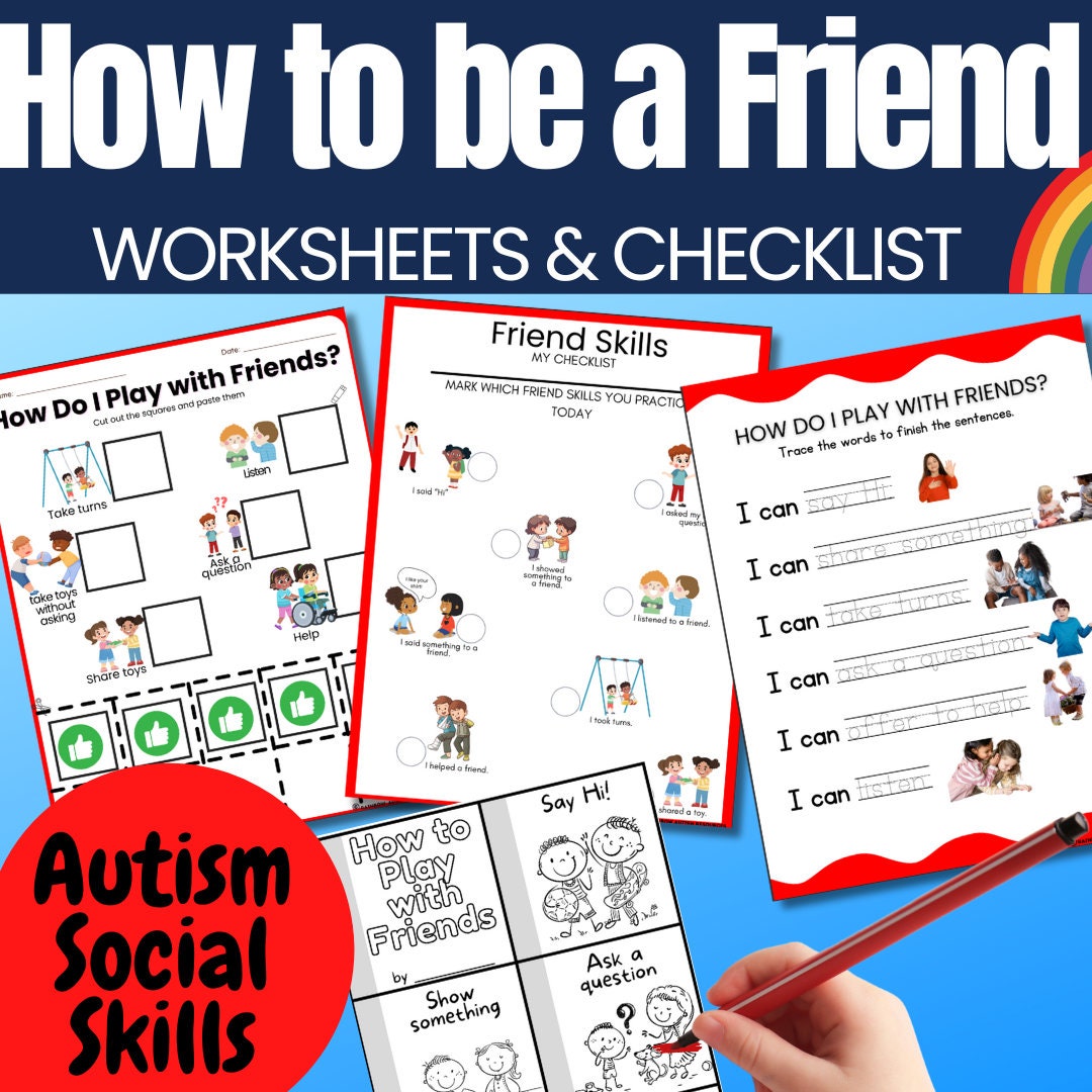 Autism Social Skills Worksheets: Friendship Checklist (SEL) - Etsy