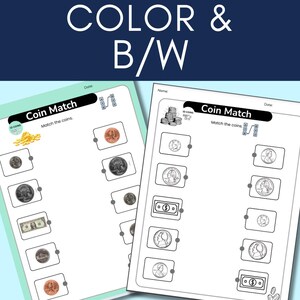 Money Worksheets ID Coins by Name & Value Count Coins Aligned With ...