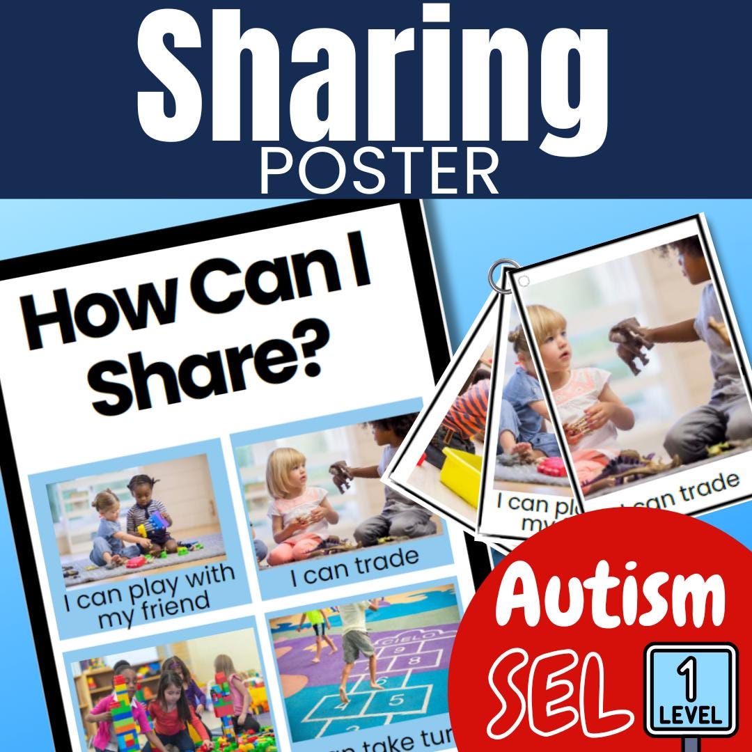 Editable Sharing Poster Social Skills SEL Autism Visuals "how Can I ...