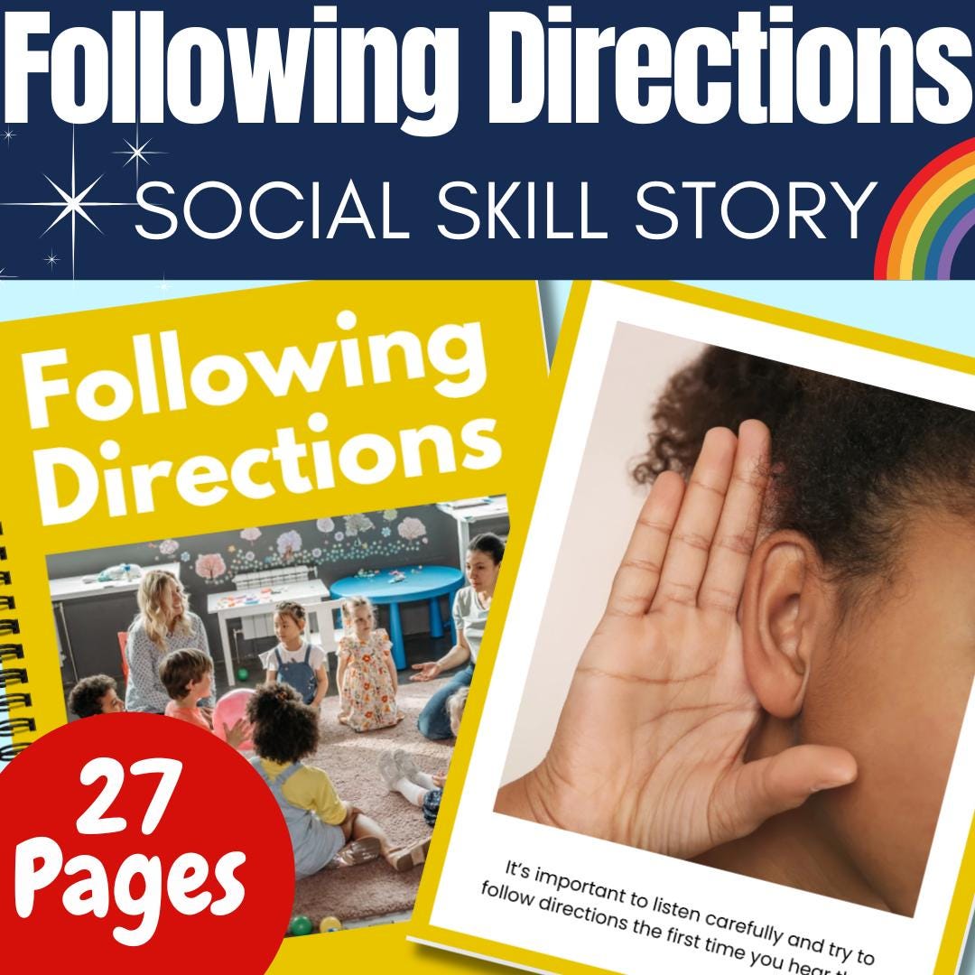 I Can Follow Directions Social Story Autism SEL Following Directions - Etsy