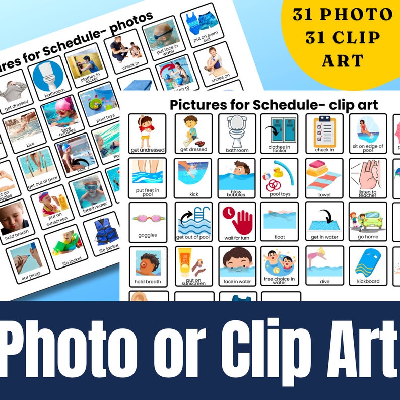 Swim Class Visual Schedule: Autism ABA Visual Supports (digital ...